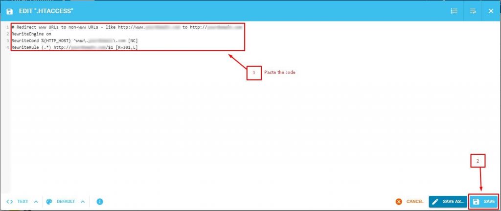 How To Redirect Or Non URLs With Htaccess Via DirectAdmin