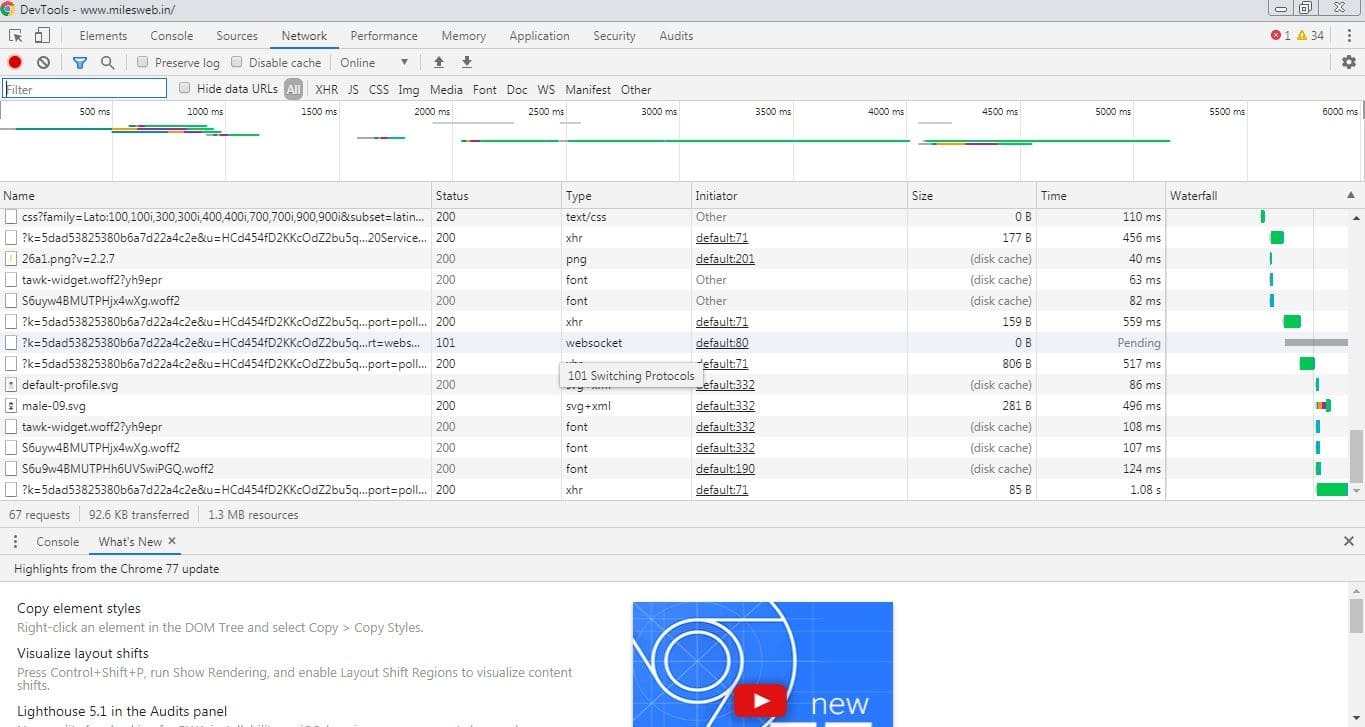 Developer Tools Network Tab Compressor Web Hosting Blog By Milesweb Wordpress Cloud And Seo Tips 