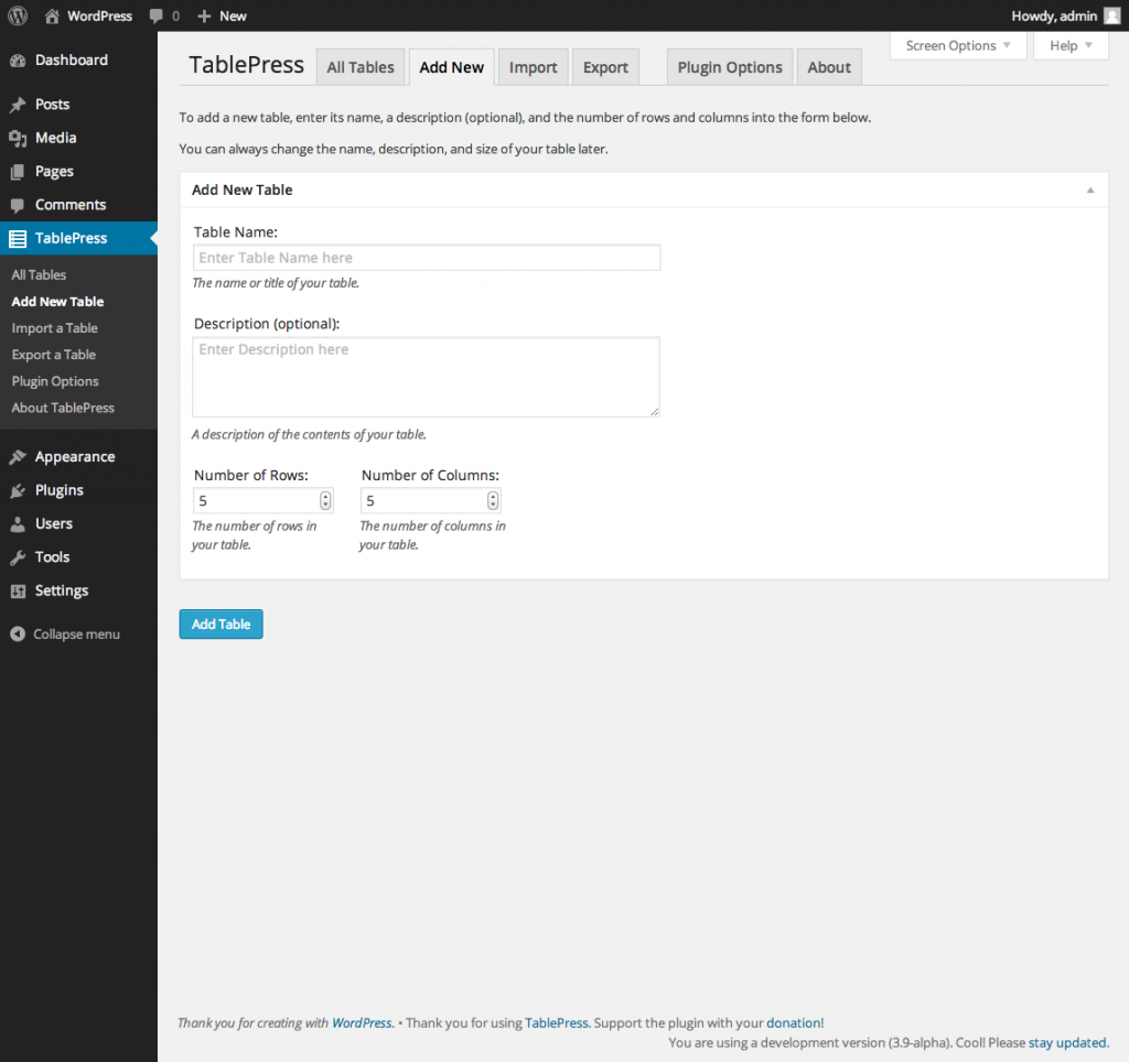 How To Create And Insert Tables Into Posts And Pages In Wordpress
