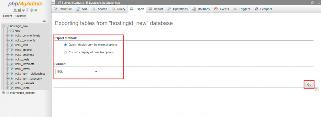 Import And Export The Mysql Database With Phpmyadmin In Directadmin