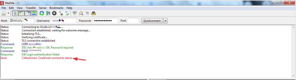 Error Filezilla 530 Login Authentication Failed Gaiweek