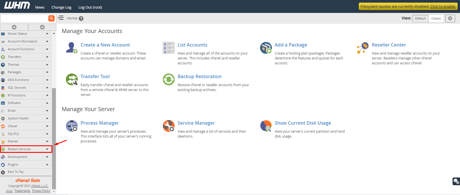 Restart MySQL Server From WHM Web Hosting FAQs By MilesWeb