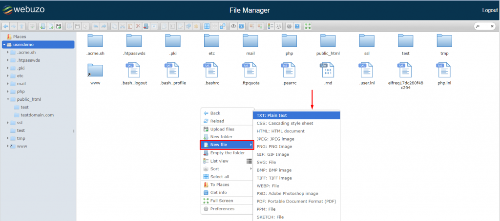 How To Create And Edit Files Via Webuzo File Manager 